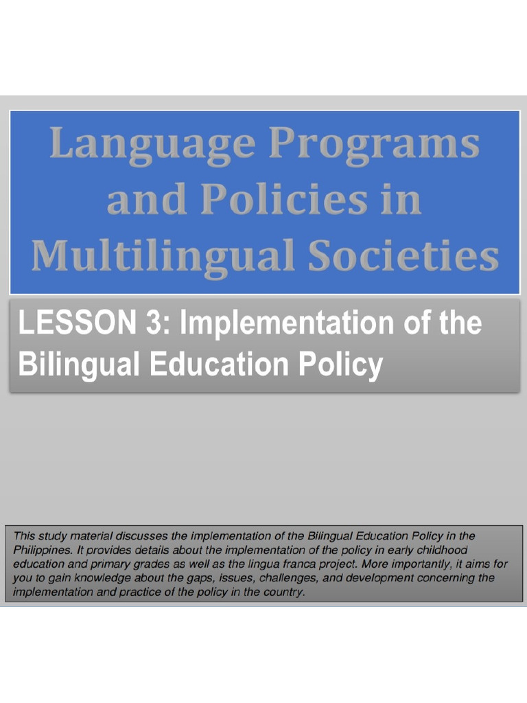 BILINGUAL-EDUCATION-POLICY | PDF