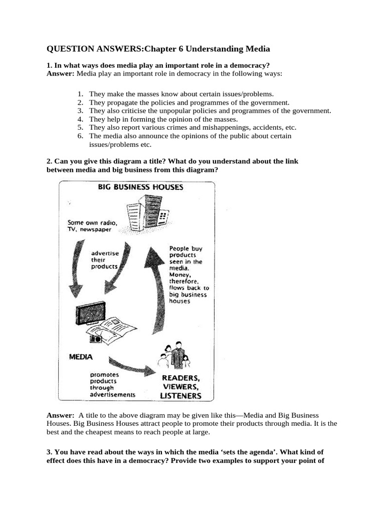 Question Bank - Understanding Media | PDF | Mass Media | Television