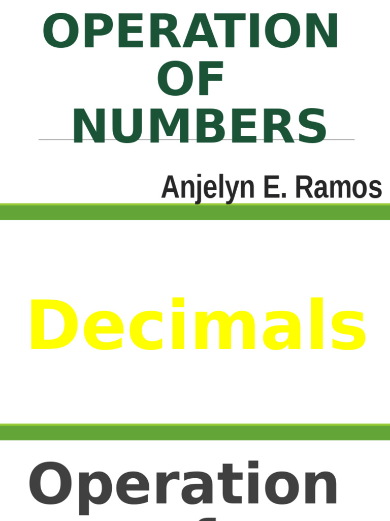 Operation of Decimals | PDF