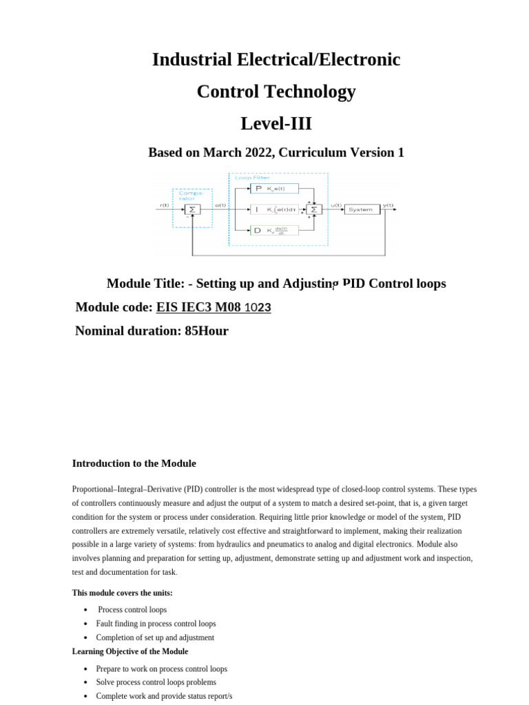 M08-PID Control Loop | PDF | Control Theory | Feedback