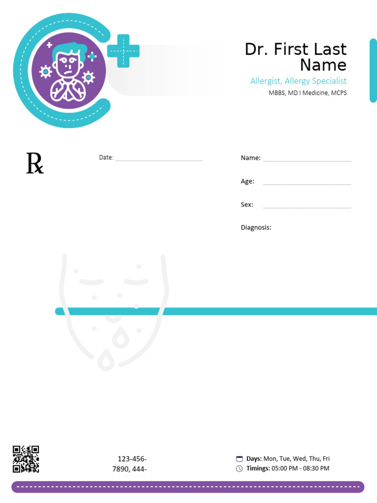 Allergist Prescription Template | PDF