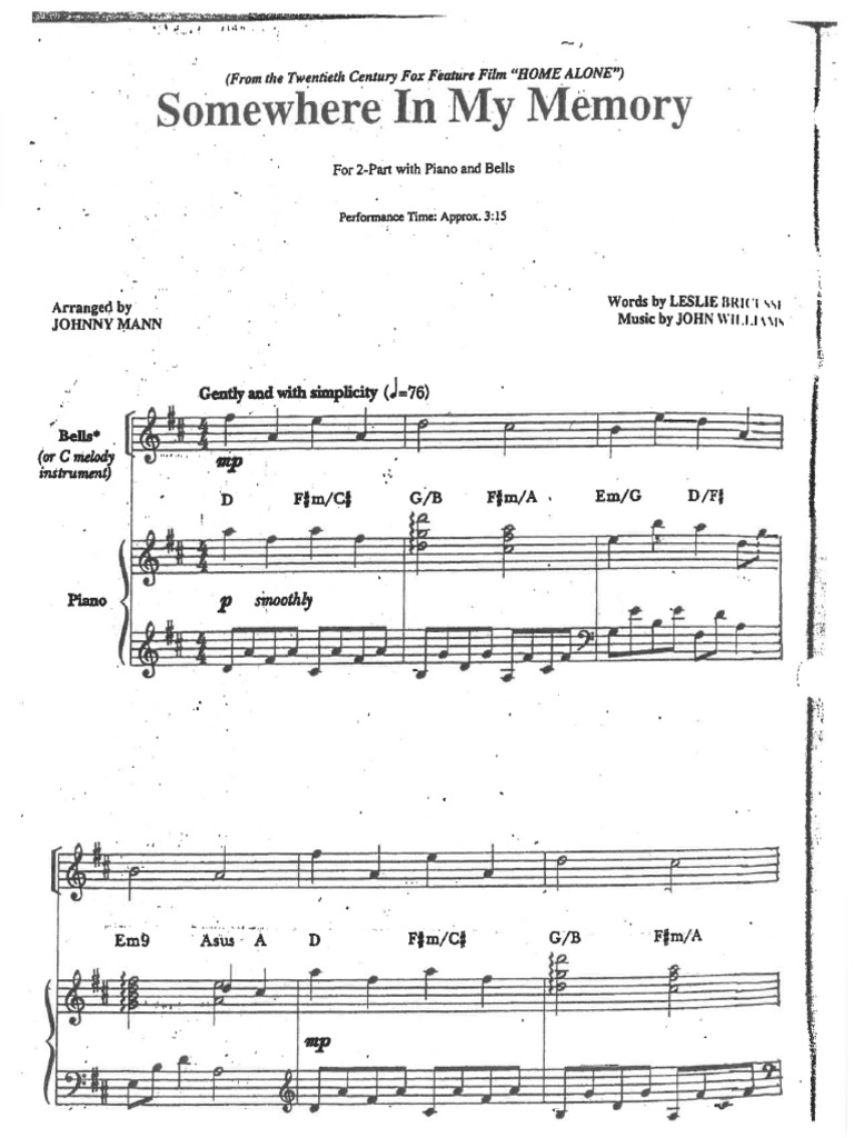 Somewhere in My Memory sheet music | PDF
