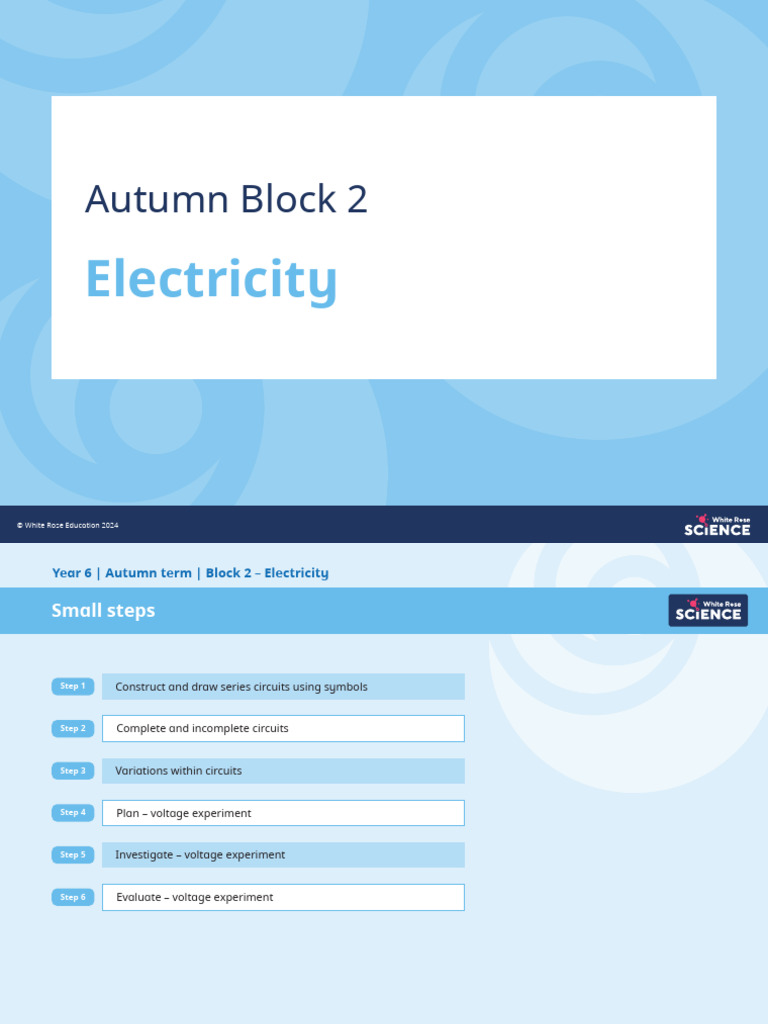 Y6 Autumn Block 2 Electricity SOL | PDF | Series And Parallel Circuits ...