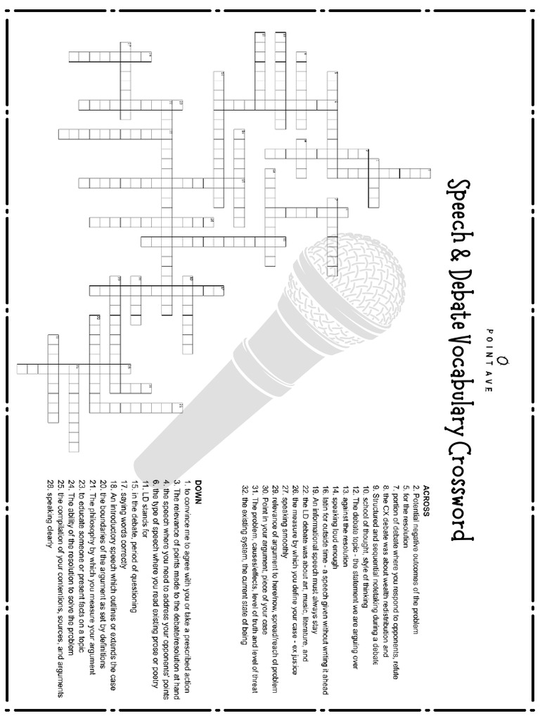 Speech & Debate Vocabulary Crossword | PDF