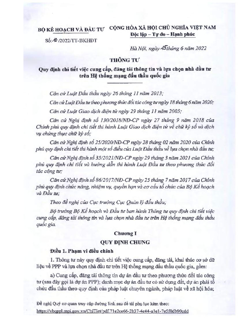 Thong Tu 10 - 2022 Dang Tai Thong Tin Tren Mang Dau Thau Va Bieu Mau ...