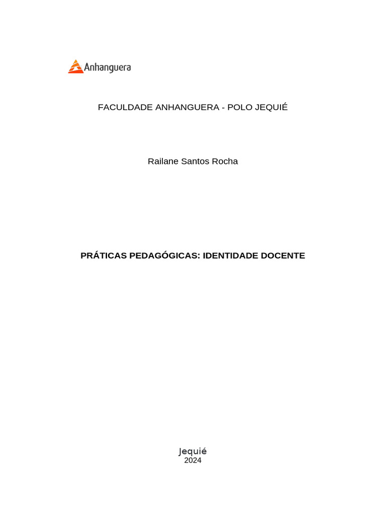 Trabalho de Railane Santos Rocha | PDF | Pedagogia | Aprendizado