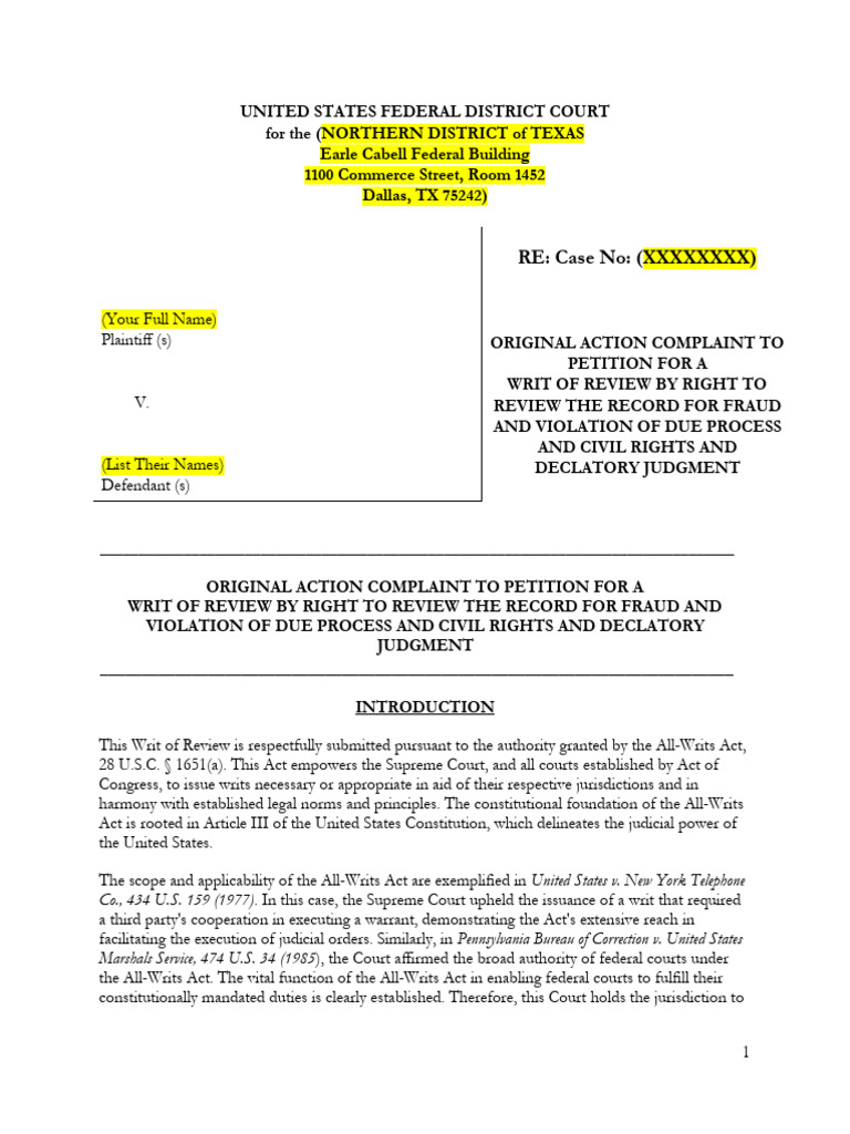 writ of review final draft | PDF | Legal Remedy | Child Protective Services