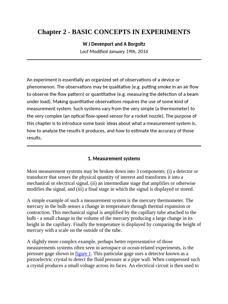 AOE3054-Chapter 2-Experiment Method | PDF | Standard Deviation | Histogram