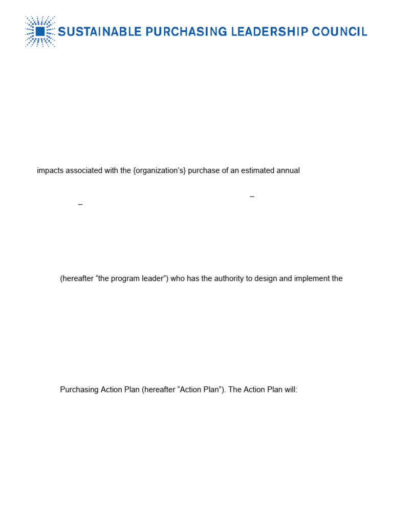 Model Sustainable Purchasing Policy | PDF | Sustainability | Corporate ...