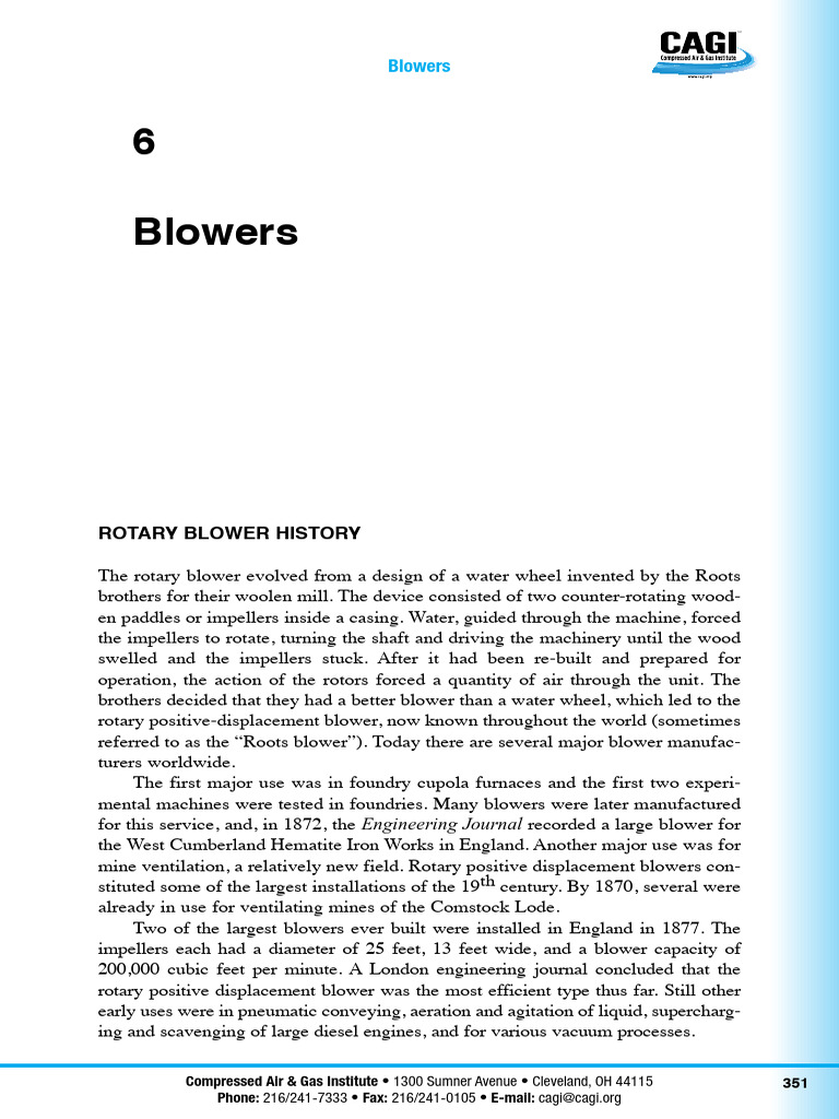 Blowers-by-CAGI-min | PDF | Bearing (Mechanical) | Gear