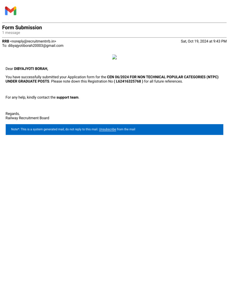 Gmail - Form Submission | PDF