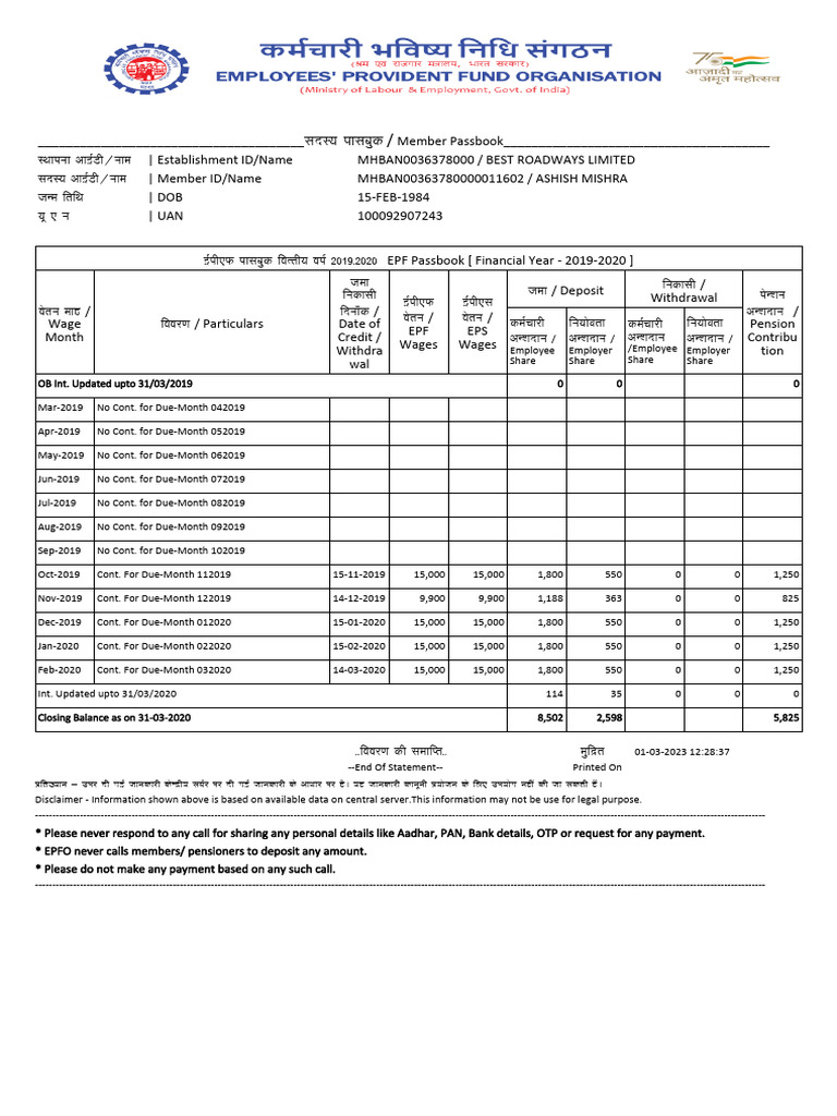 MHBAN00363780000011602 - Best Roadways | PDF | Financial Services ...