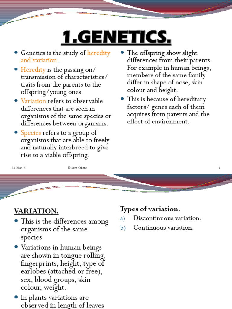 Form Four Biology Presentation | PDF | Dominance (Genetics) | Genotype
