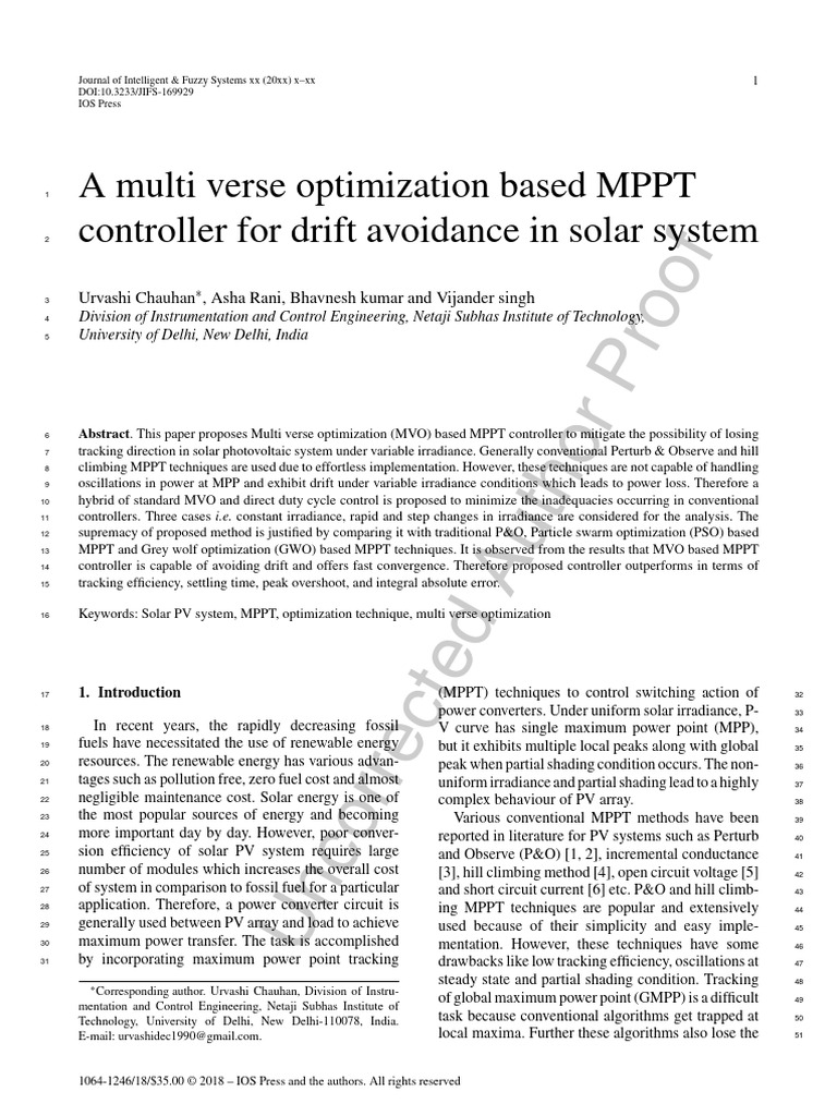 A multi verse optimization based MPPT | PDF | Electrical Engineering | Electricity