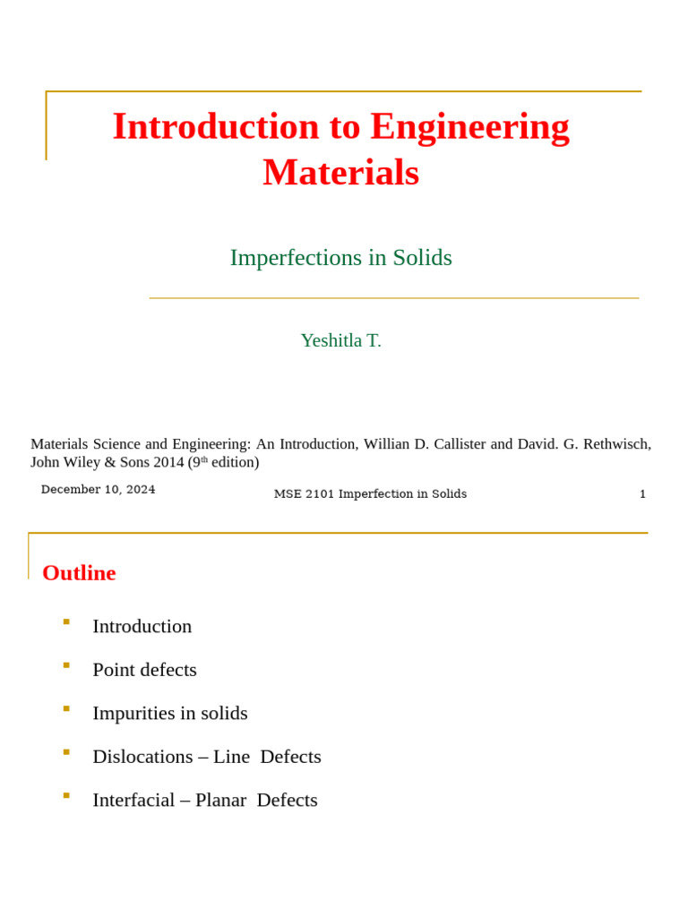 Understanding Imperfections in Solids | PDF | Dislocation | Crystallite