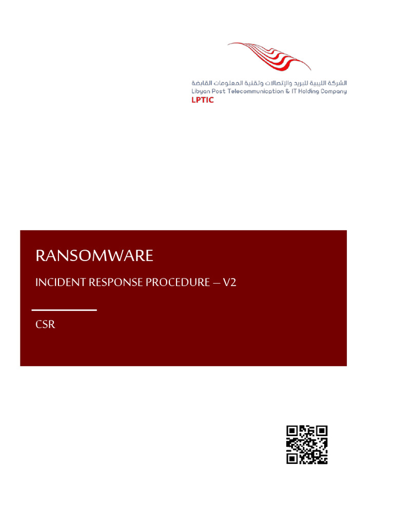 Ransomware Incident Response Procedure - V2.1 | PDF | Malware | Ransomware