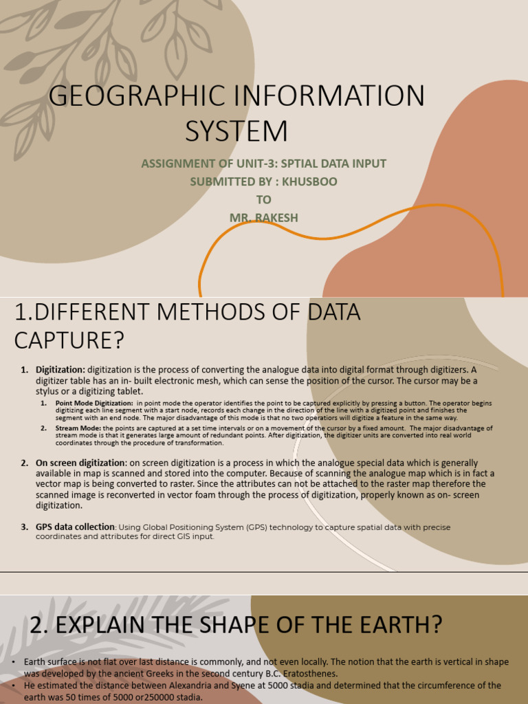 unit 3 assignment of gis | PDF | Geographic Information System | Geodesy