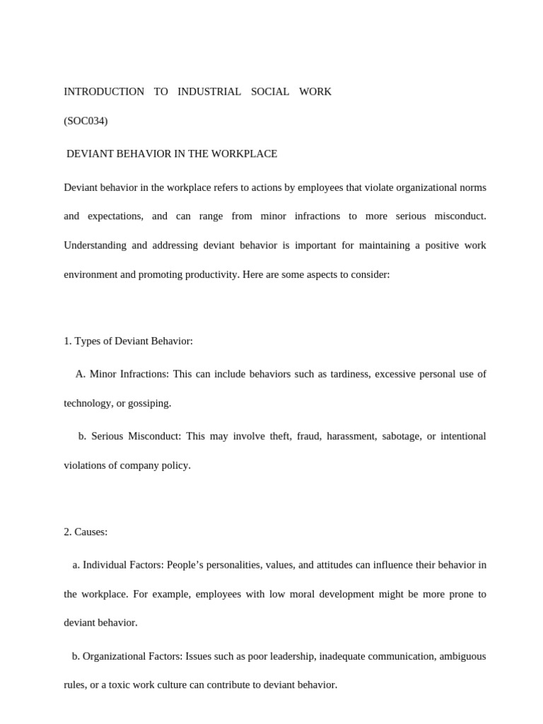 SOC 034 Deviant Behaviour | PDF | Deviance (Sociology) | Social Psychology