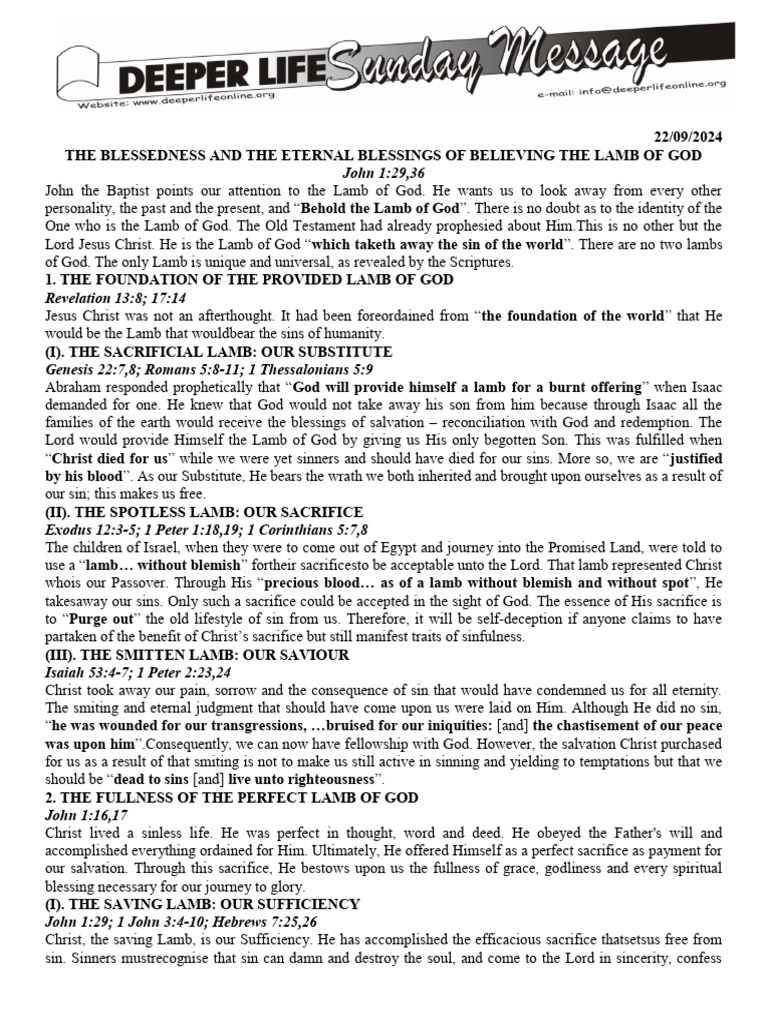 SWS-20240922-(compressed) | PDF | Lamb Of God | Salvation