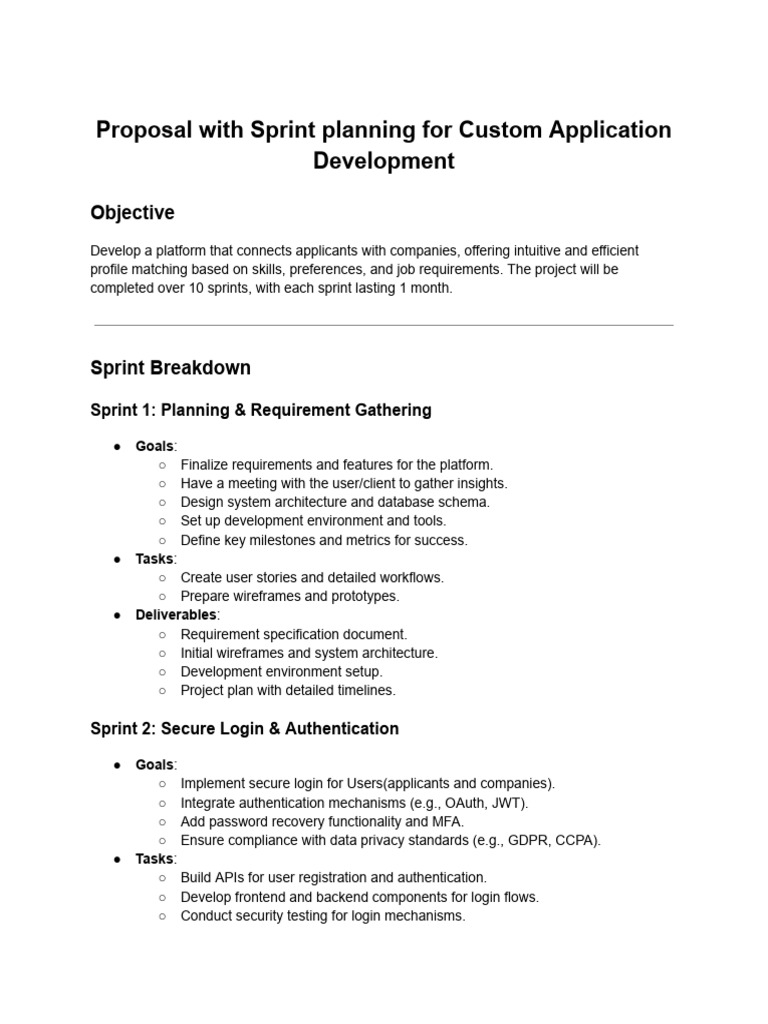 Proposal For Custom Application Development | PDF | Analytics ...