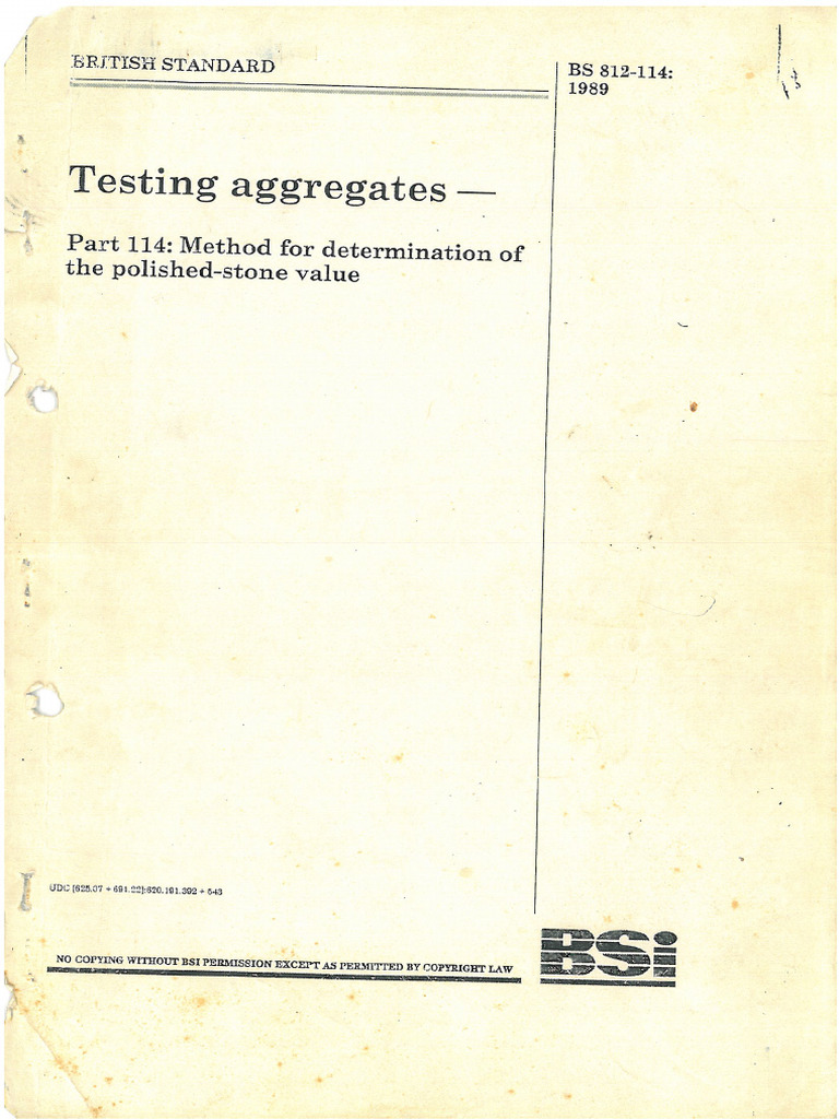 BS 812 P 114 - Stone Polishing Value Code Book | PDF