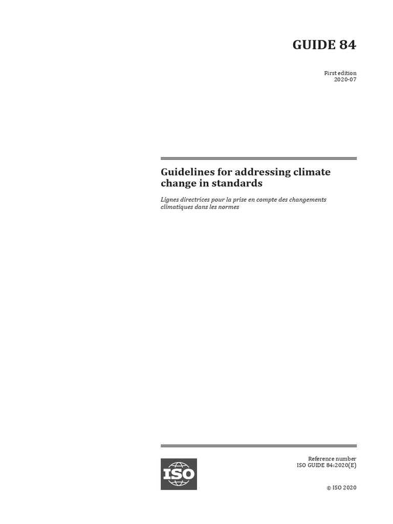 ISO Guide 84 - Guidelines For Addressing Climate Change in Standards ...