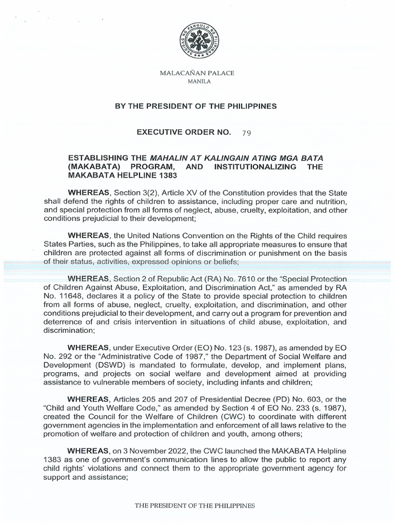 Executive Order No. 79 | PDF