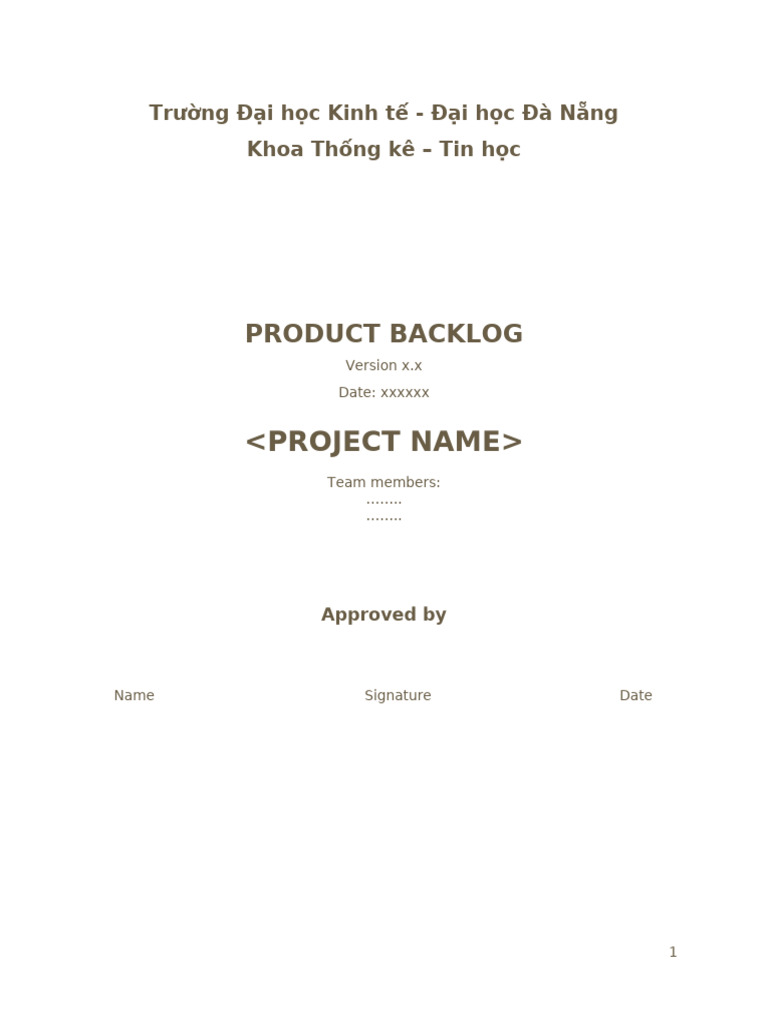 Template Product Backlog | PDF