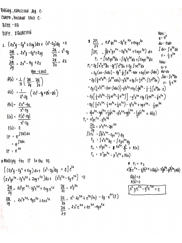 Quiz (Differential Equation) | PDF