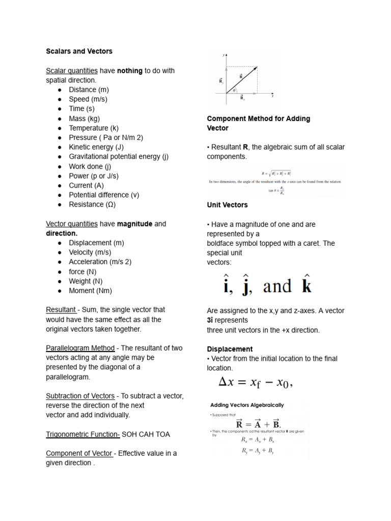 Scalars and Vectors in Physics | PDF | Force | Acceleration