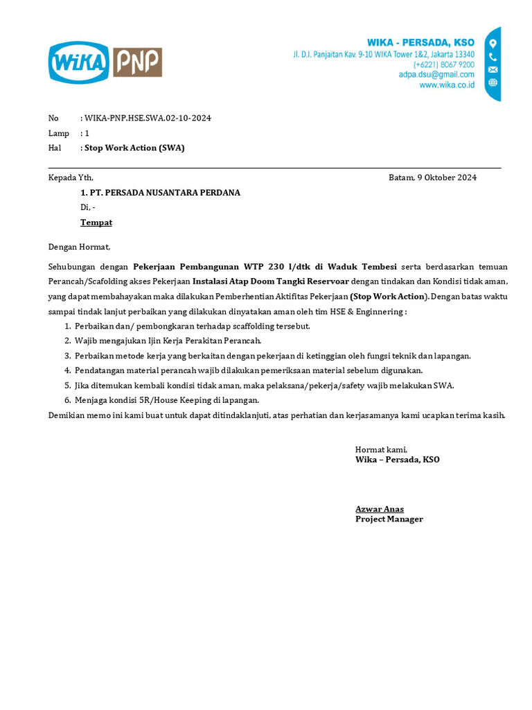 Stop Work Action | PDF