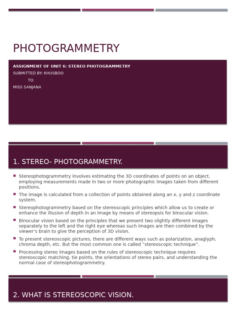 unit 6 photogrammetry | PDF | Stereoscopy | Computer Vision
