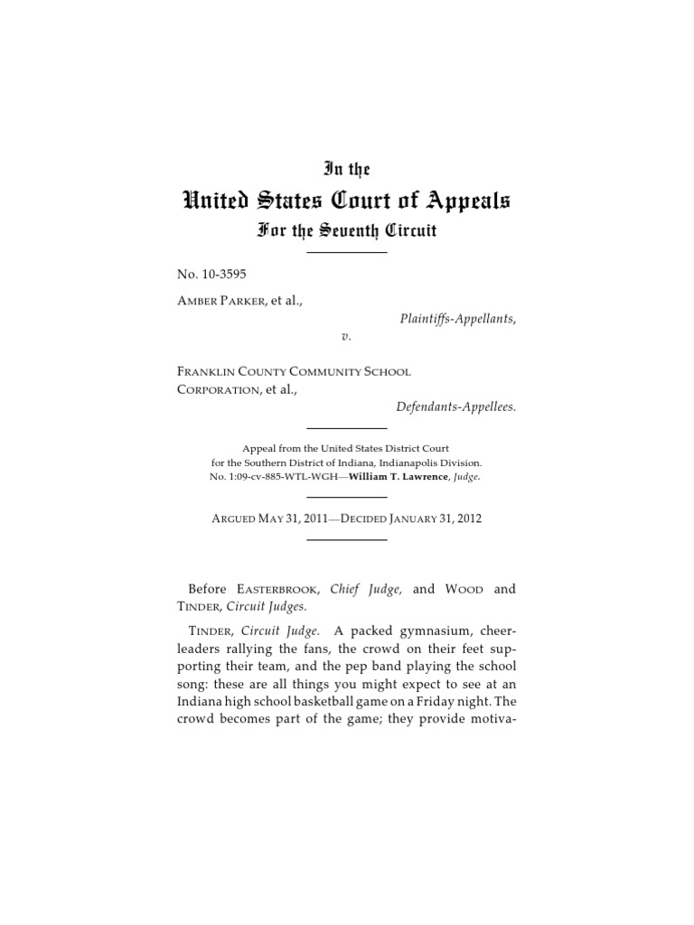 United States Court of Appeals: in The For The Seventh Circuit | PDF ...