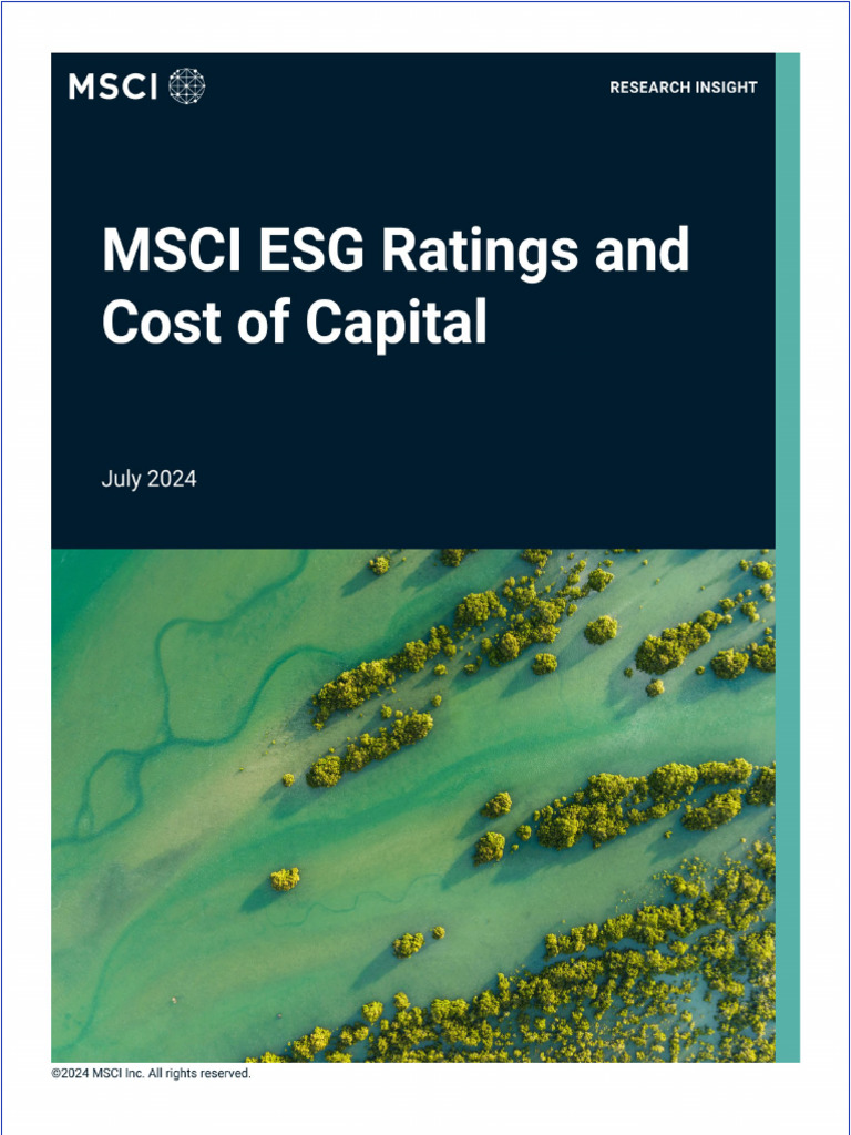 MSCI ESG Ratings Impact on Cost of Capital | PDF | Cost Of Capital ...