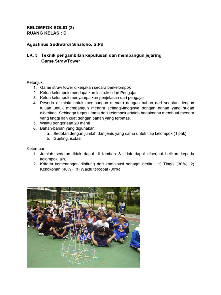 LK. 1.d Teknik Pengambilan Keputusan Dan Membangun Jejaring Kelompok 2 SOLID | PDF