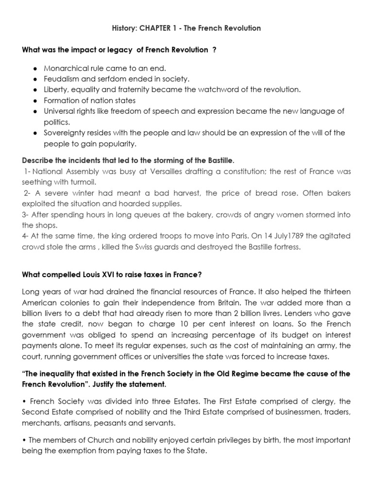 French Revolution (Part I | PDF | French Revolution | Reign Of Terror