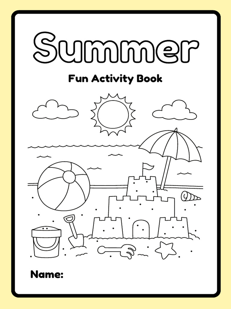 Yellow Summer Fun Activity Worksheets | PDF