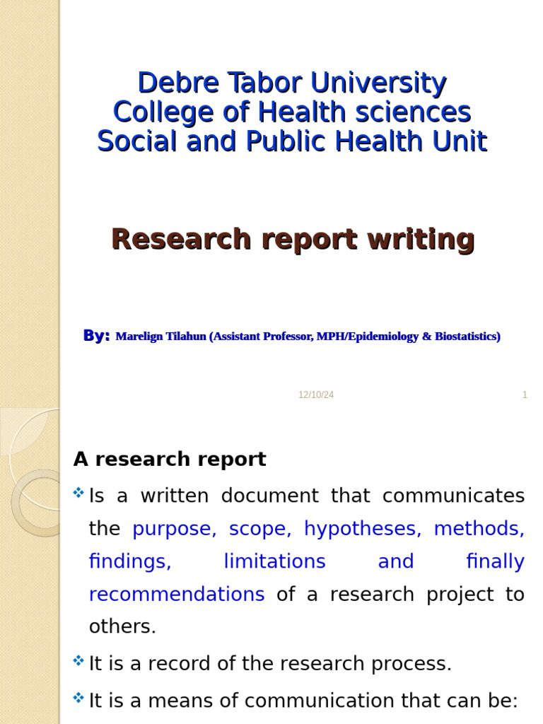 Research Report Writing Guide | PDF | Data Analysis | Thesis