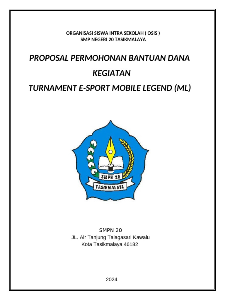 cover proposal osis smpn 20 | PDF