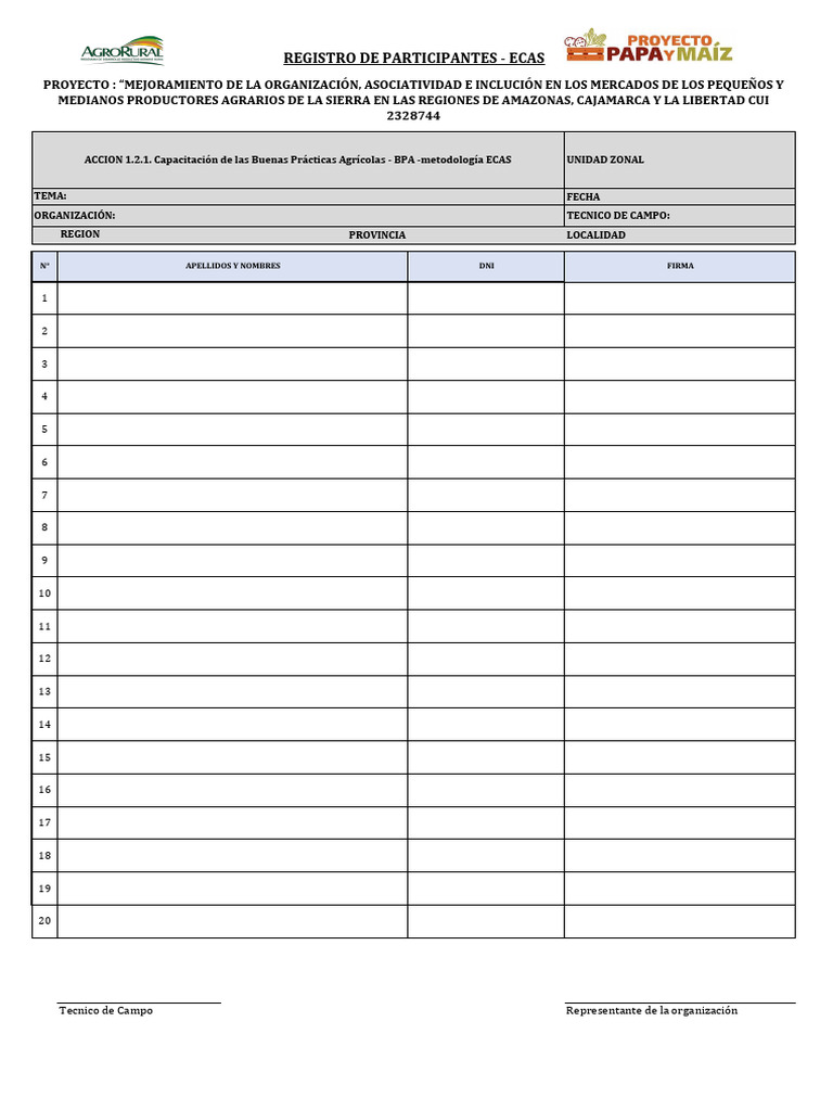 Act - 1.2.1. ECAS - REGISTRO - Ok | PDF