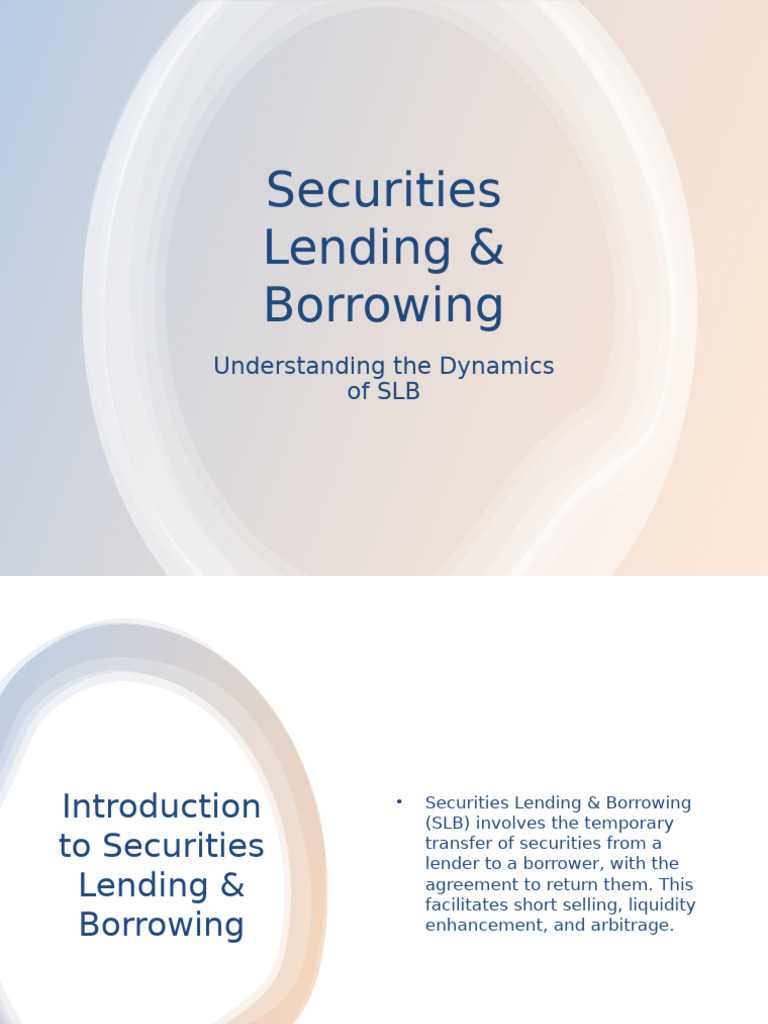 Securities Lending & Borrowing Guide | PDF