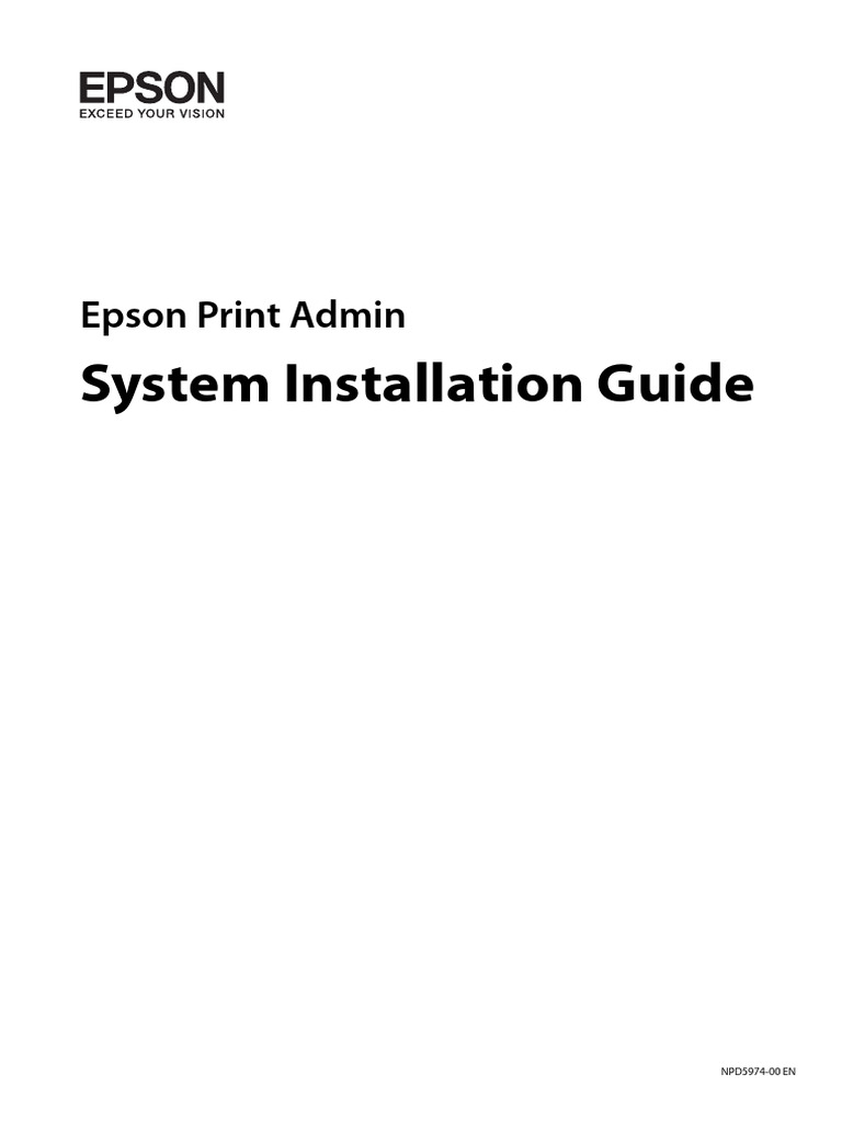 Epson Print Admin System Installation Guide | PDF | Microsoft Windows ...