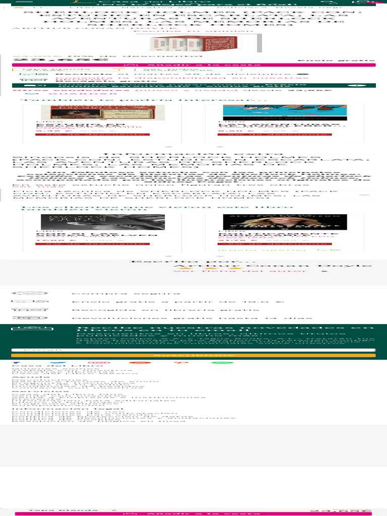 Sherlock Holmes (Pack Con Estudio en Escarlata Las Aventuras de Sherlock Holmes Las Memorias de ...