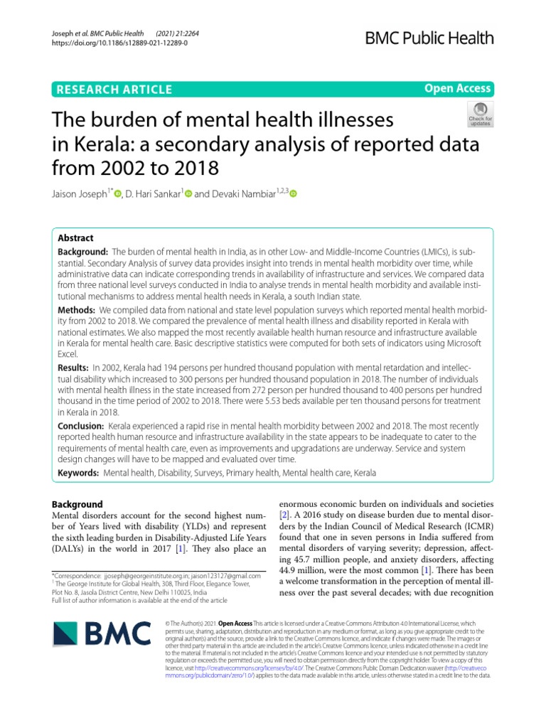 Mental illness_Burden_research topic | PDF | Mental Health | Mental ...
