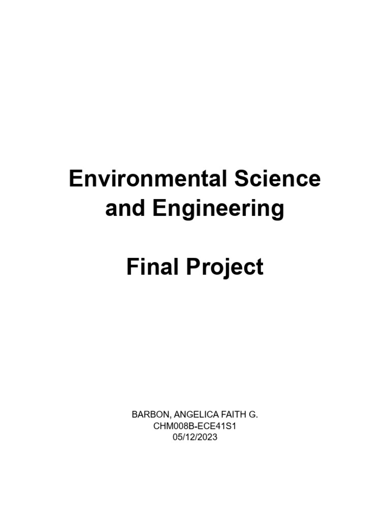 Environmental Science Final Projects | PDF