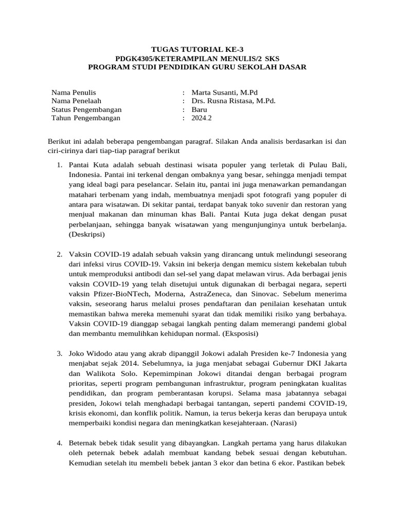 Tugas 3 PDGK4503 Keterampilan Menulis | PDF