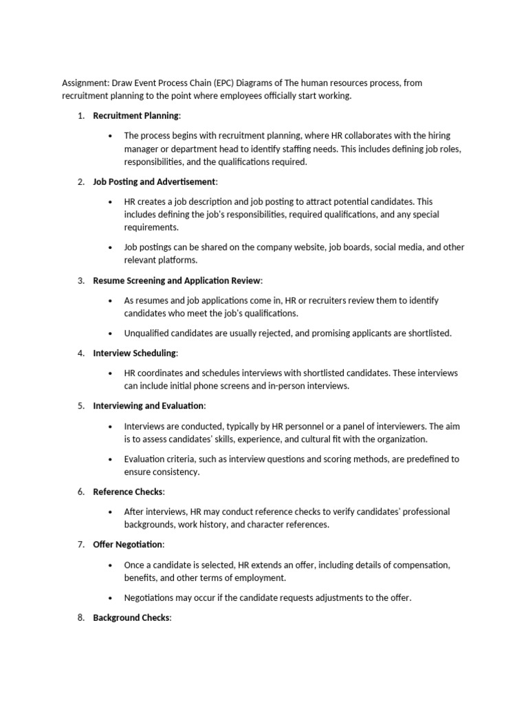 ISM302 Assignment 2.6 Event Process Chain | PDF | Recruitment | Background Check