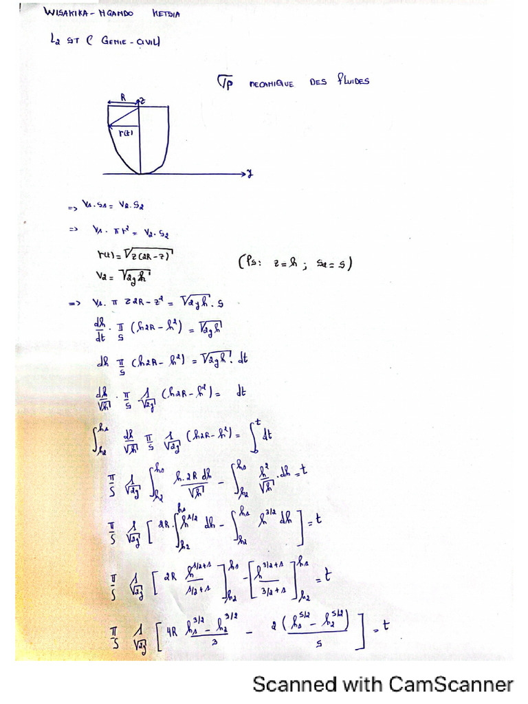 TP Mécanique Des Fluides Wisakika L2ST | PDF