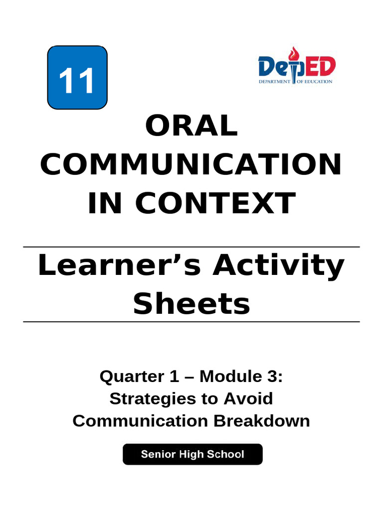 LAS ORAL COMM - Module 3 | PDF | Communication | Human Communication