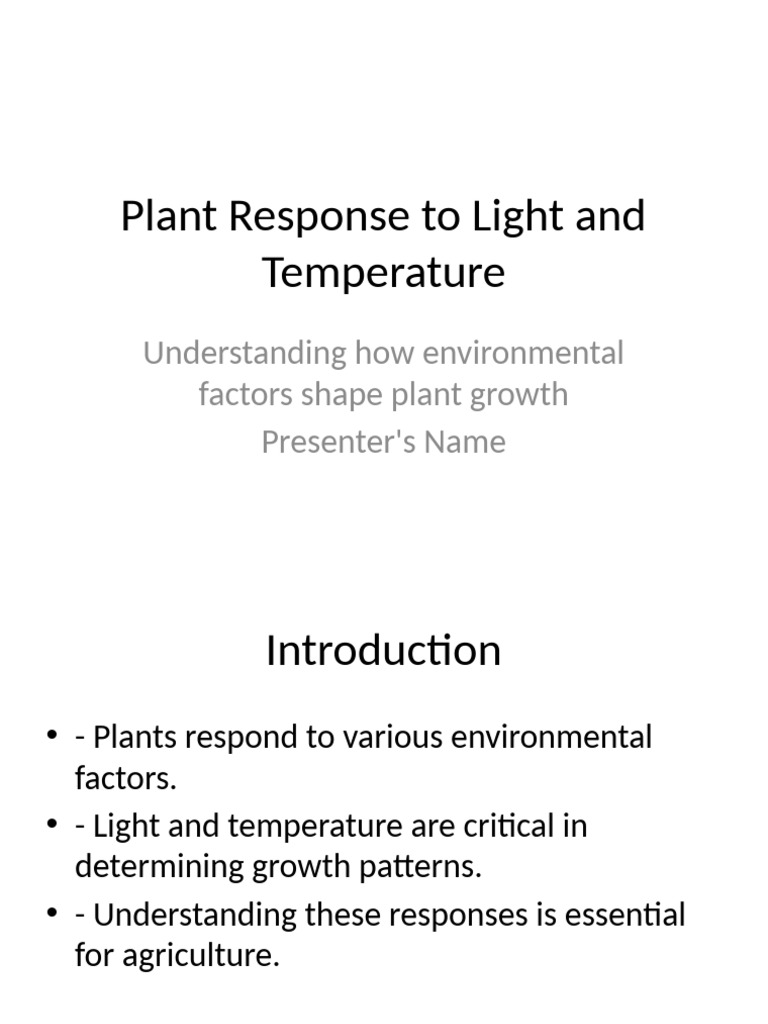 Plant Growth: Light and Temperature Effects | PDF